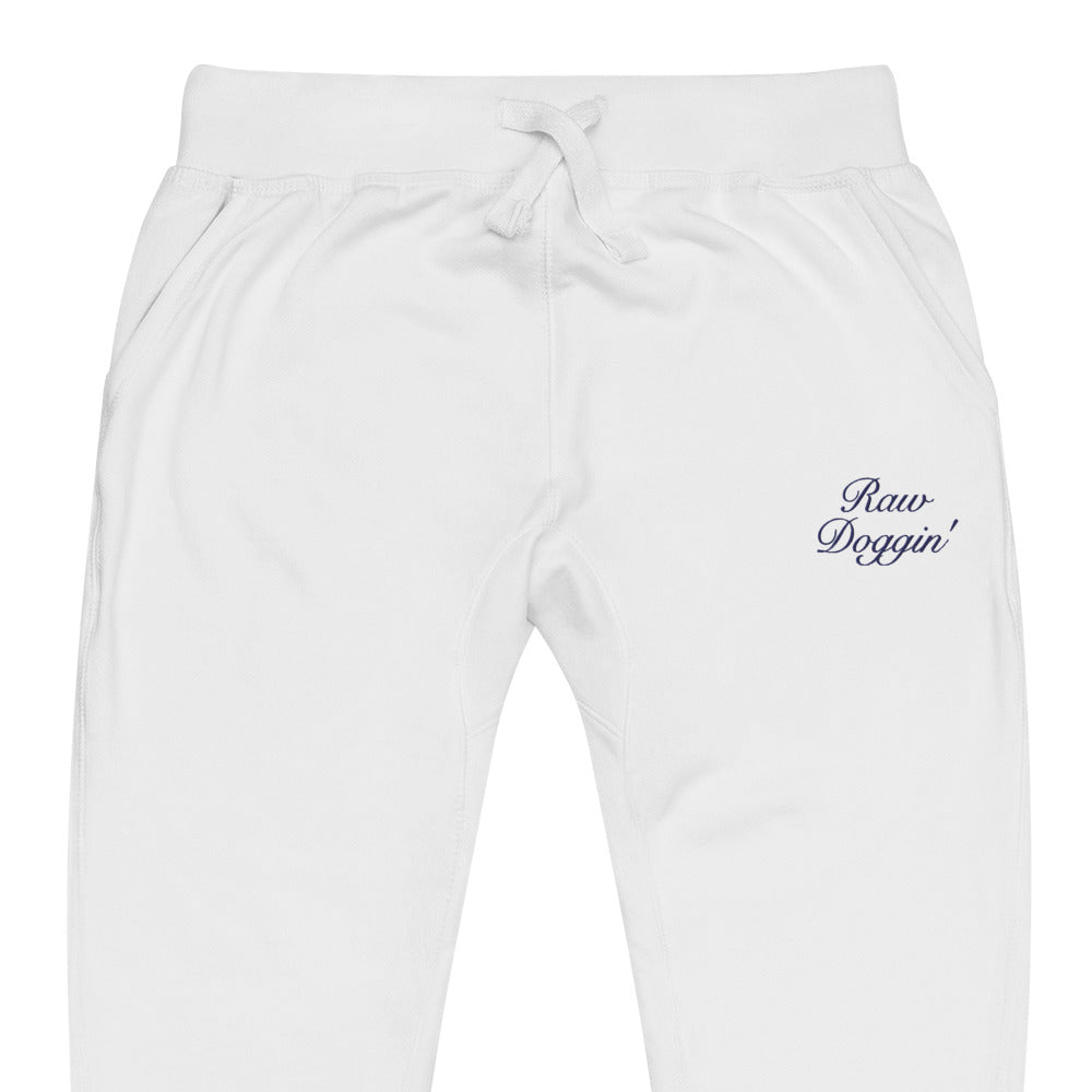RAW DOGGIN' (NAVY BLUE EMBROIDERY) - Unisex Fleece Sweatpants – RAW MIT